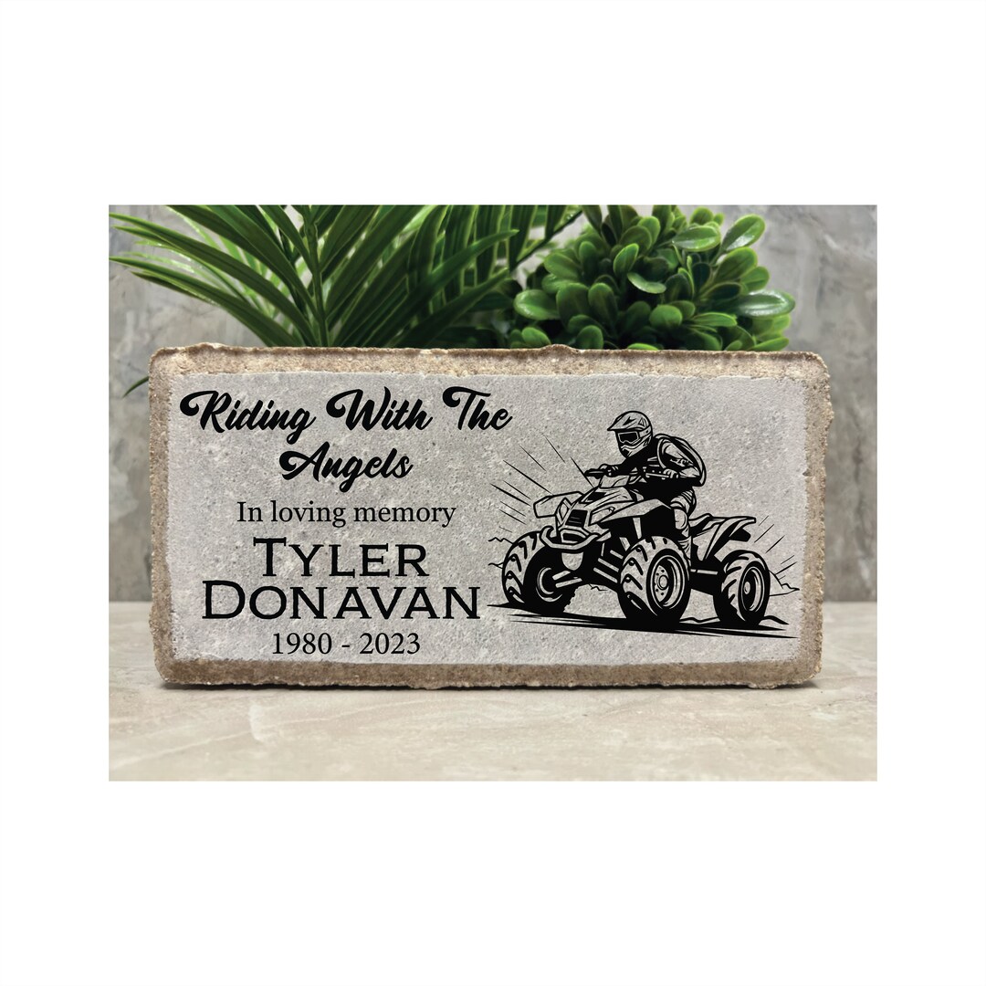 Memorial Stone. Four Wheeler. Quad. Biker. 8x4 Personalized Memorial ...