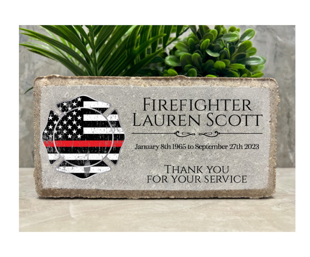 Memorial Stone. Firefighter. 8x4 Personalized Memorial Stone. Brick ...
