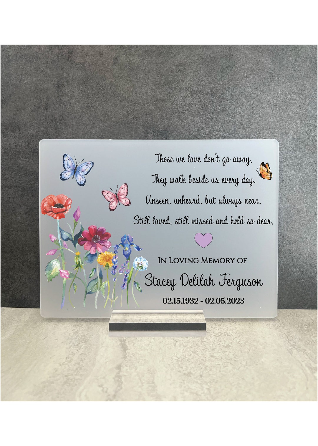 Personalized Acrylic Memorial in Loving Memory Memorial Gift Family ...