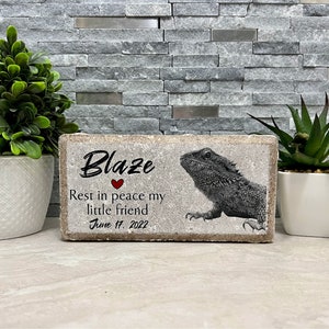 Memorial Stone. Bearded Dragon. Lizard. Reptile. 8x4 PERSONALIZED ...