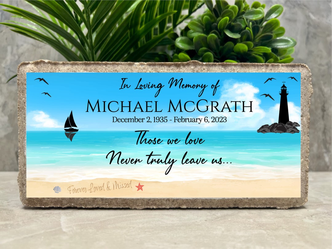 Personalized Memorial Stone: Beach Sailboat Lighthouse Garden Brick - Etsy