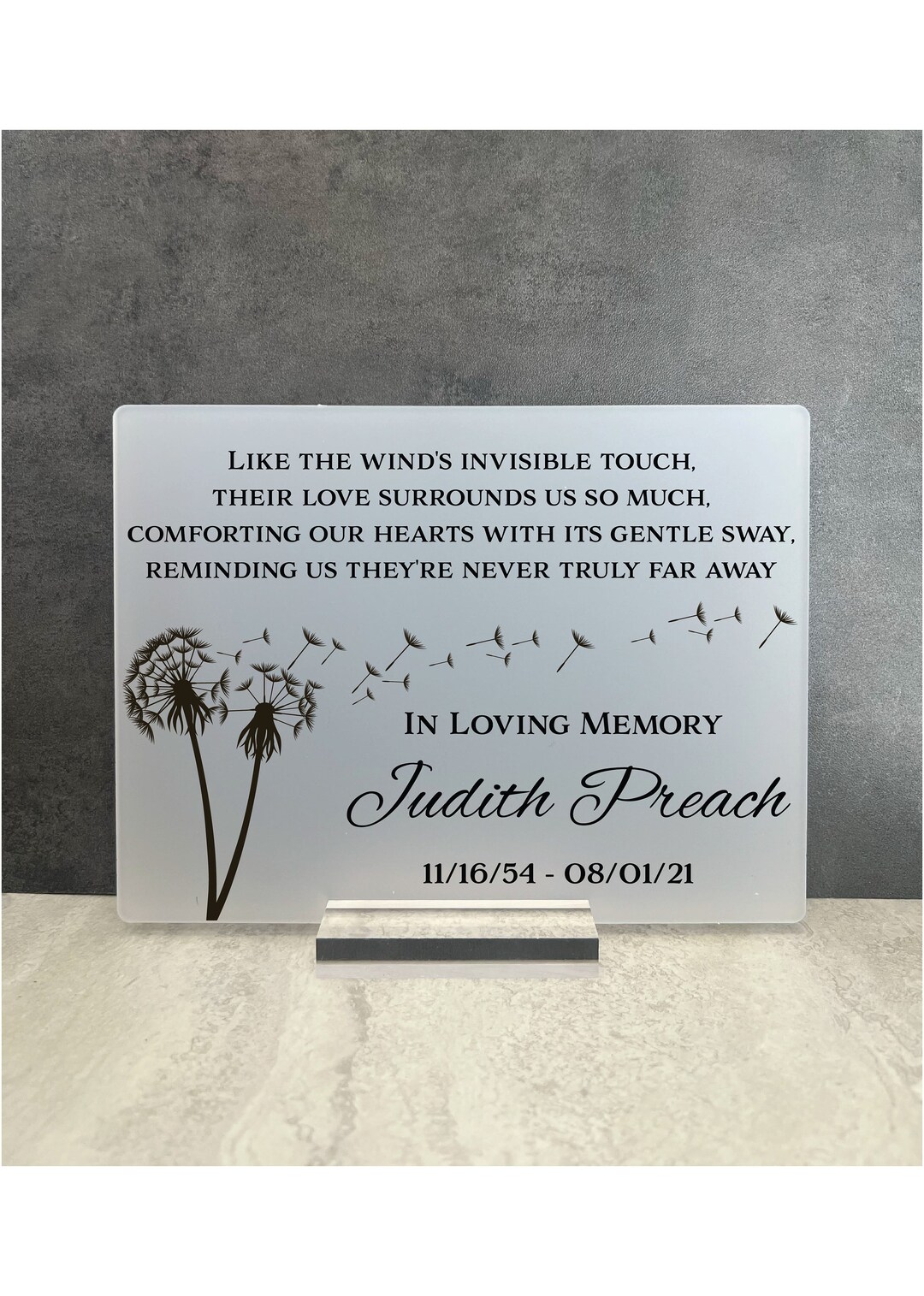 Personalized Dandelion in Loving Memory Memorial Gift Family - Etsy
