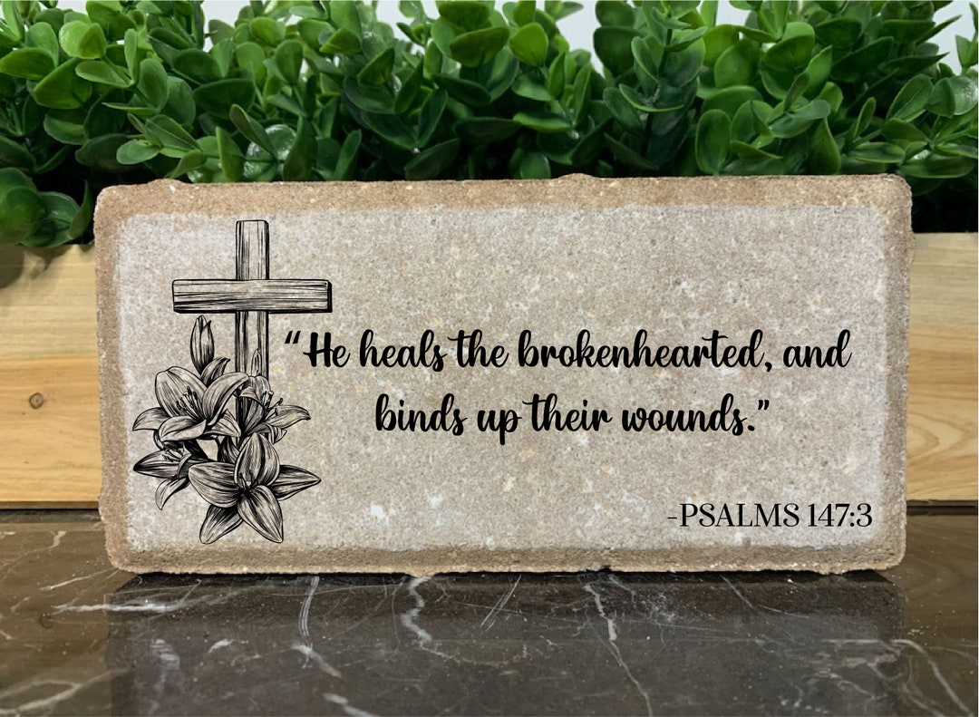 Personalized Memorial Stone: Bible Verse Concrete Paver (4x8x2 Inches ...