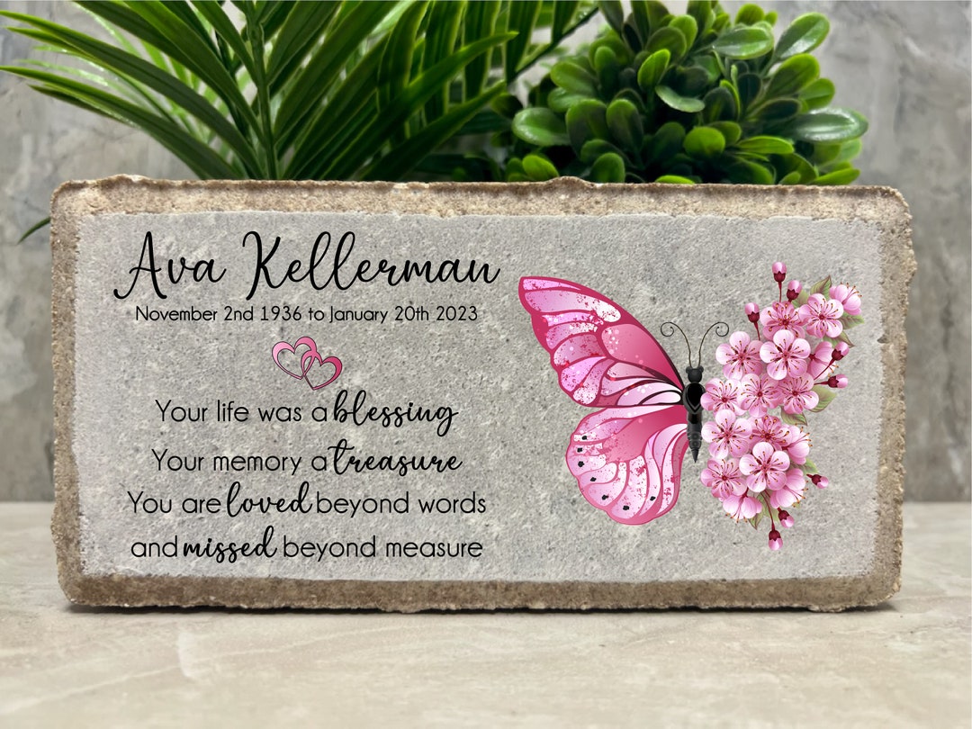 Personalized Butterfly Memorial Stone: Loss Sympathy Gift - Etsy
