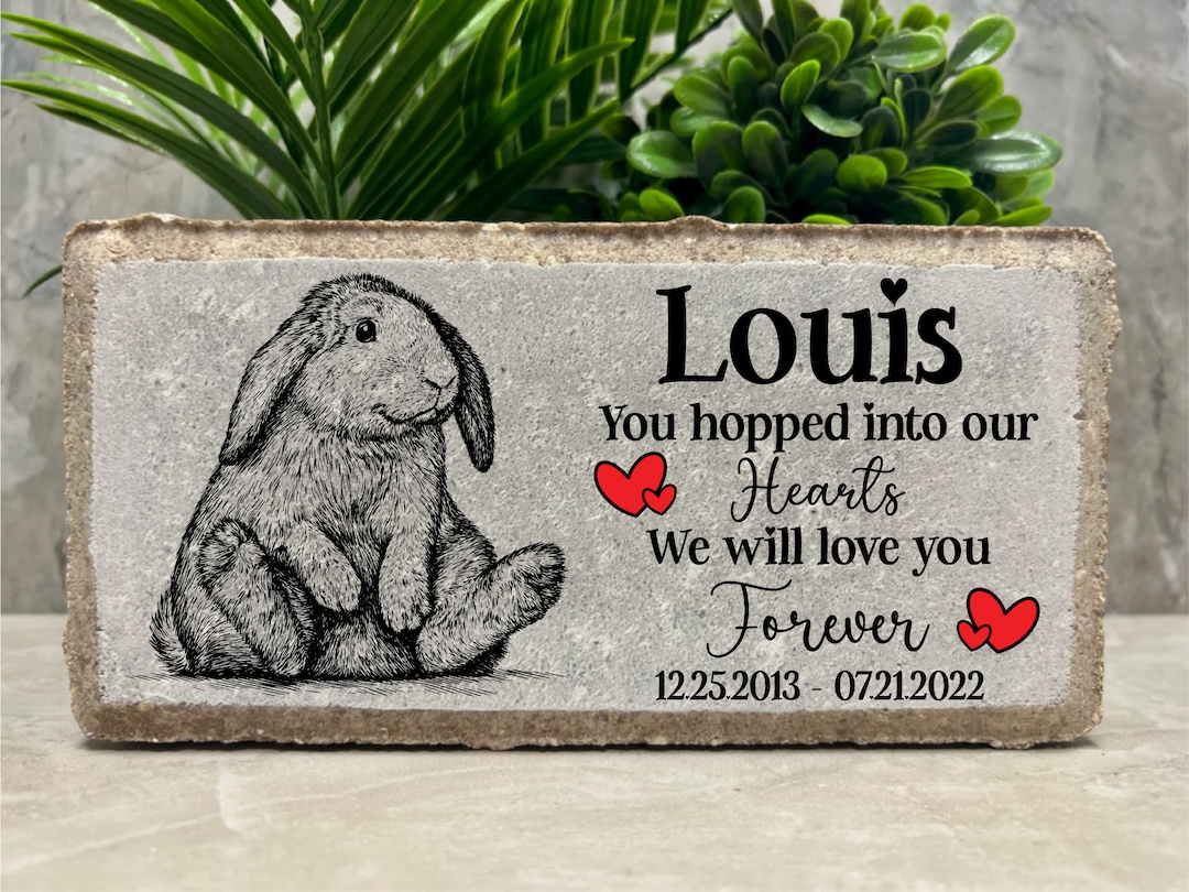 Lop Rabbit Memorial Stone. Lop Eared Rabbit. Bunny. Personalized 8x4 ...