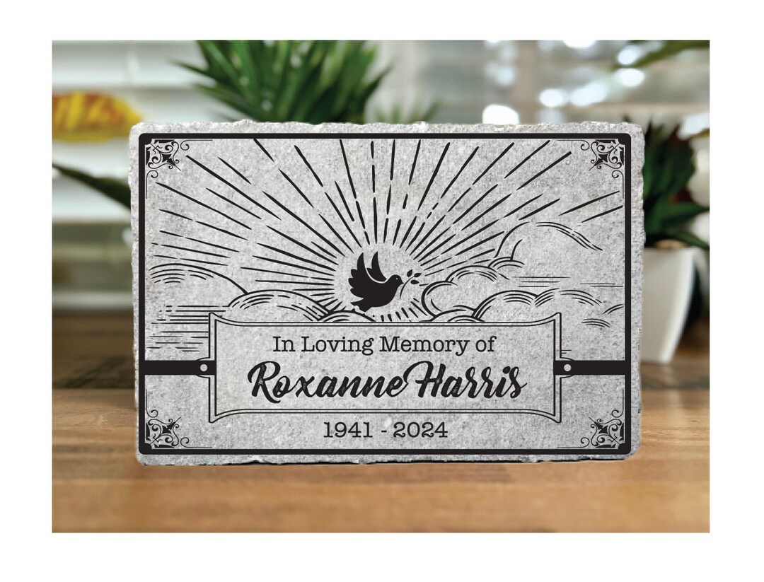 9x6 Dove Memorial Stone. Remembrance Indoor or Outdoor Stone. in Loving ...