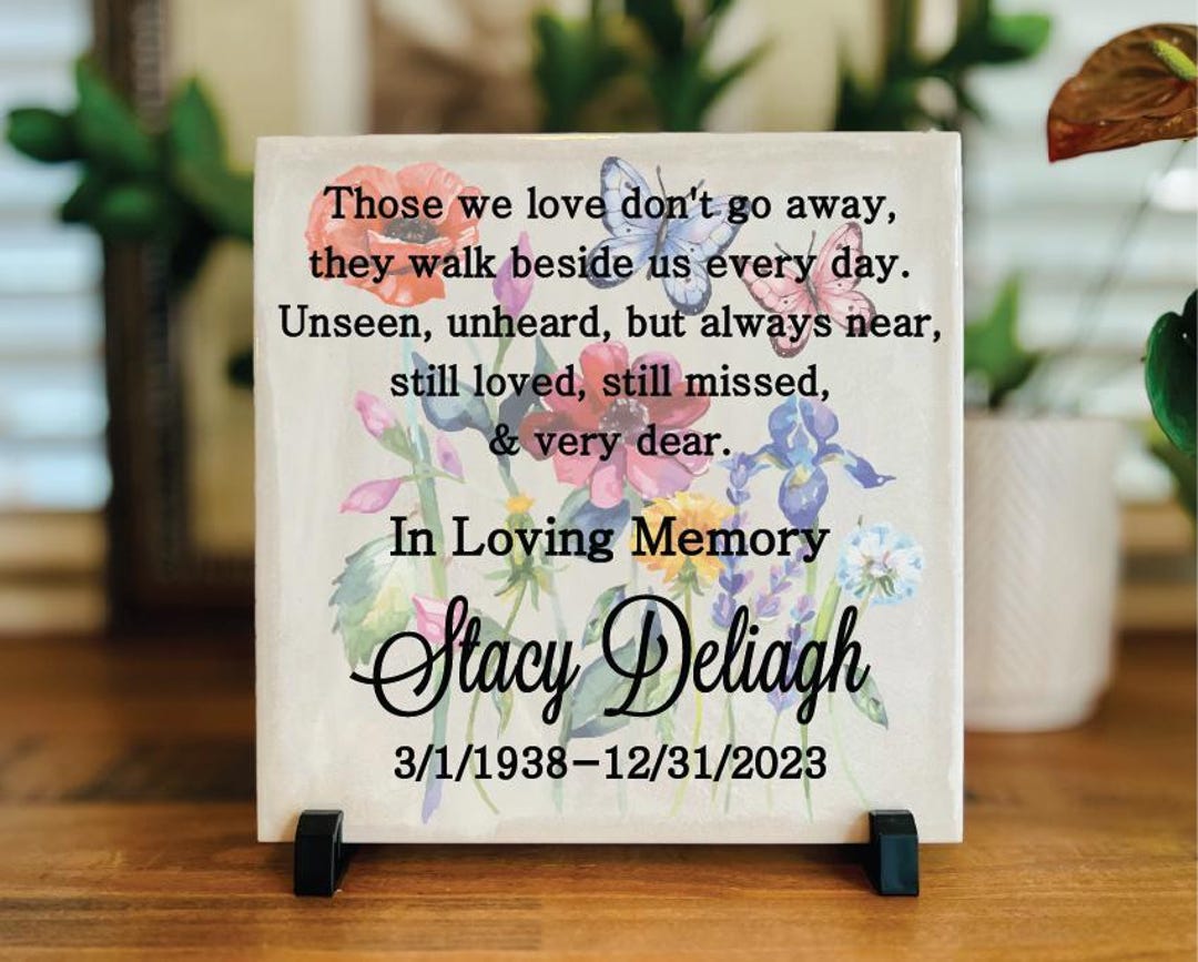 9x9 Memorial Gift Stone Tile. Remembrance Indoor Keepsake Gift ...
