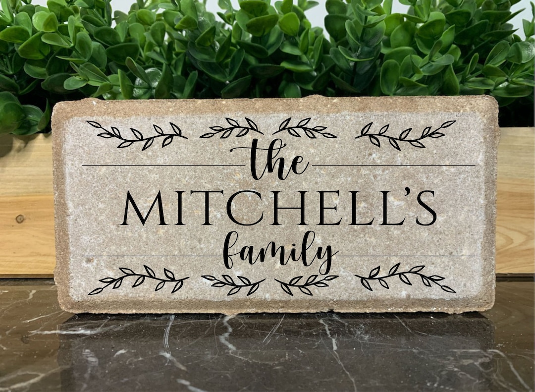 Personalized Family Name Stone. 8x4 Stone Brick. Family. Love. Marriage ...