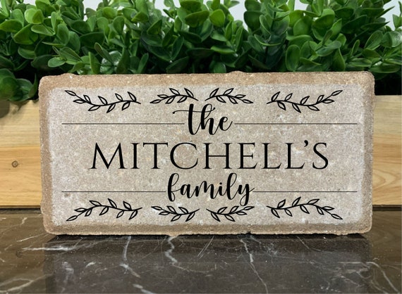 Personalized Family Name Stone. 8x4 Stone Brick. Family. Love. | Etsy