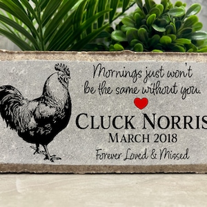 Personalized Memorial Stone: Hen & Rooster Burial Marker - 4x8 Paver ...