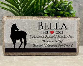Personalized Horse Pony Memorial Stone. 8x4 Stone Brick. Burial Marker ...