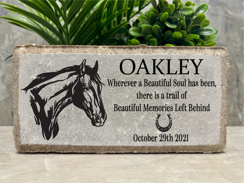 Personalized Horse Pony Memorial Stone. 8x4 Stone Brick. - Etsy