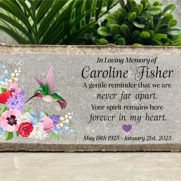Hummingbird Memorial Stone - Etsy