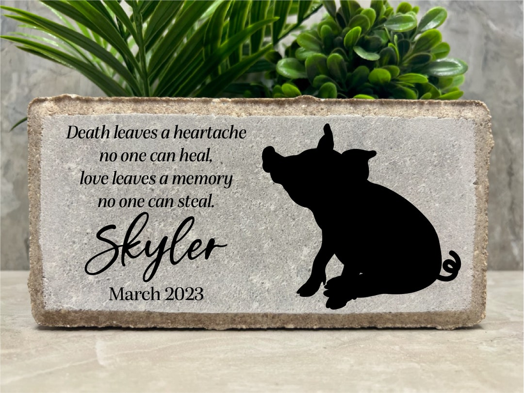 Pet Loss Memorial Stone. Pig. Piglet. Hog. Personalized 8x4 Brick ...