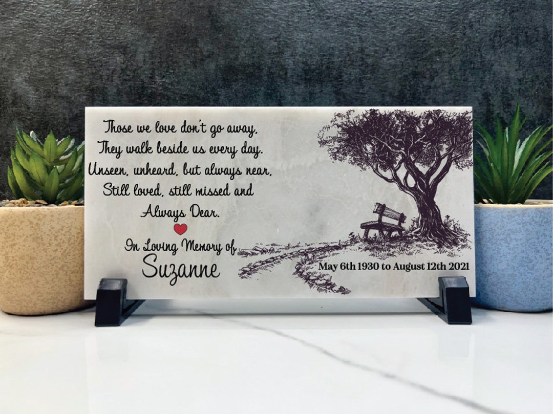 Memorial Gift, Family Loss Memorial Stone, Personalized 8x4 Marble ...