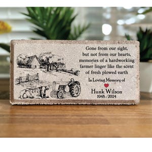 Personalized Memorial Stone: Farm Tractor Barn Loss Gift (4x8 Paver) - Etsy