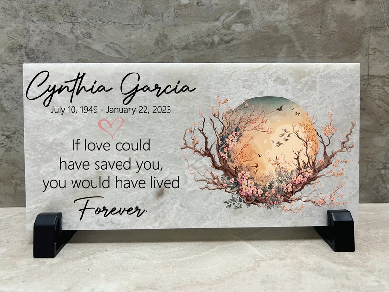 Personalized Marble Memorial Stone: Family Loss Remembrance Gift (4x8 ...