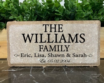 Personalized Family Name Stone. 8x4 Stone Brick. Family. Love. Marriage ...