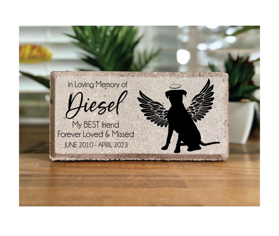 Memorial Stone. Pitbull. Bull Breed. Dog. 8x4 Personalized Dog Memorial ...