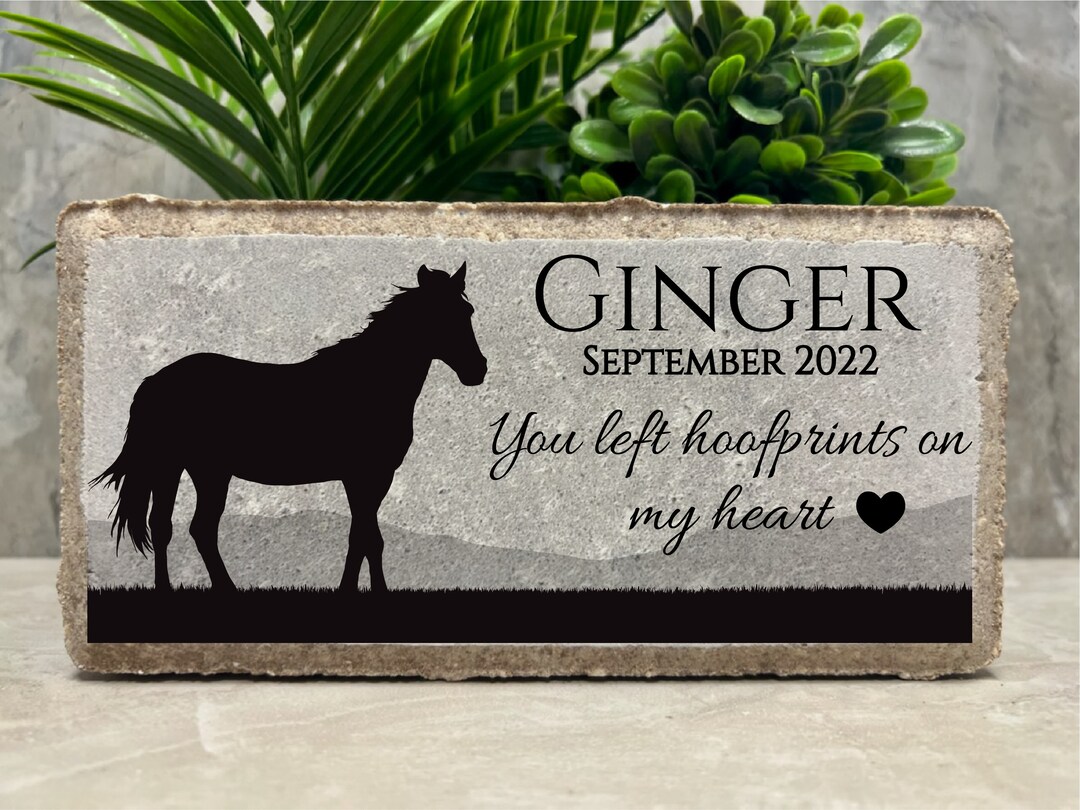 Personalized Horse Pony Memorial Stone. 8x4 Stone Brick. Burial Marker ...