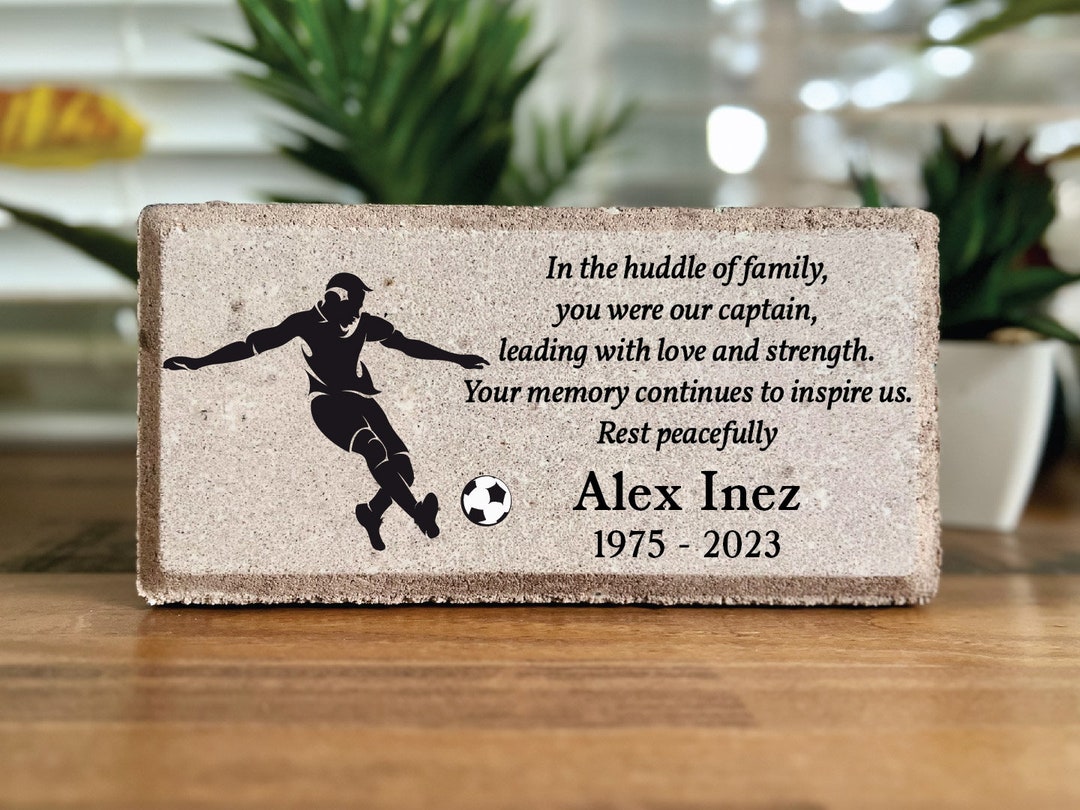 Soccer Player Memorial Gift Stone. Family Loss. Sports Memorial ...