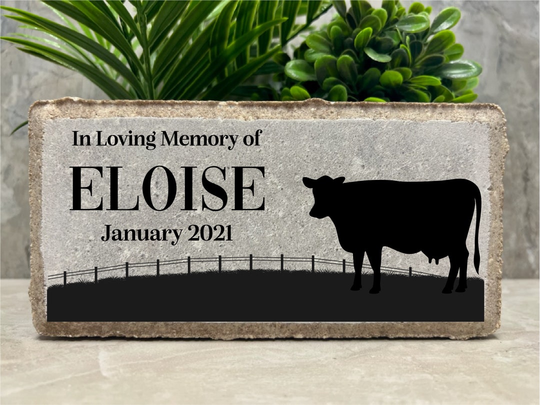 Personalized Cow Memorial Stone: 4x8 Pet Loss Sympathy Gift - Etsy