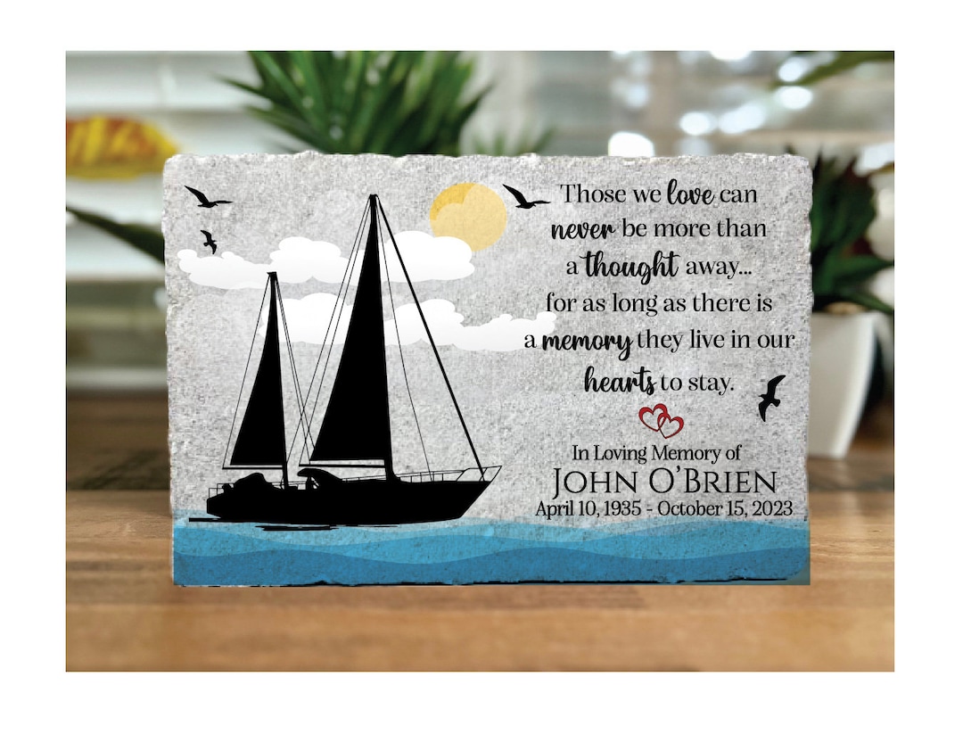 Personalized Memorial Stone: Sailboat Concrete Paver, Sympathy Gift ...