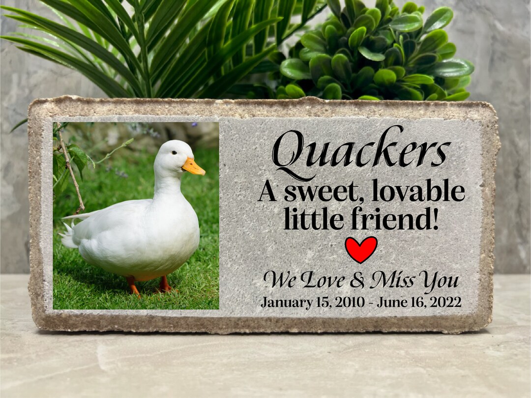 Pet Duck Memorial. 8x4 PERSONALIZED Burial Marker. Duck. Pet Memorial ...
