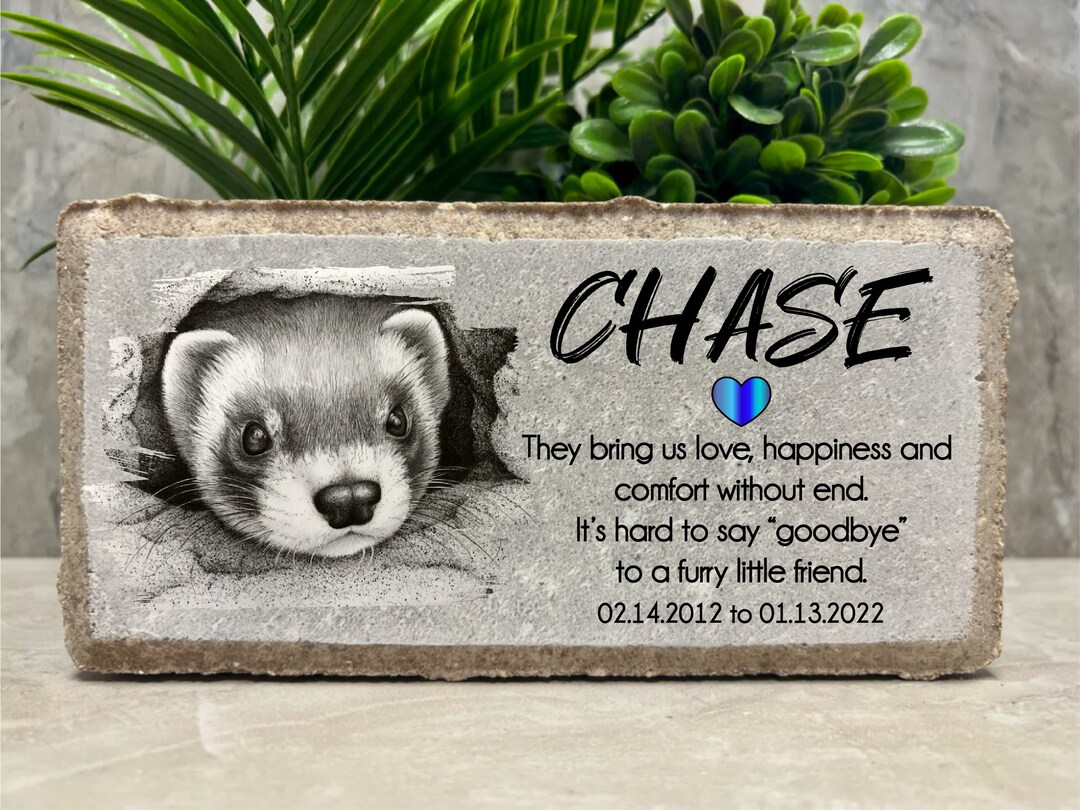 Personalized Ferret Memorial Stone: Pet Loss Gift, Burial Marker (4x8 ...