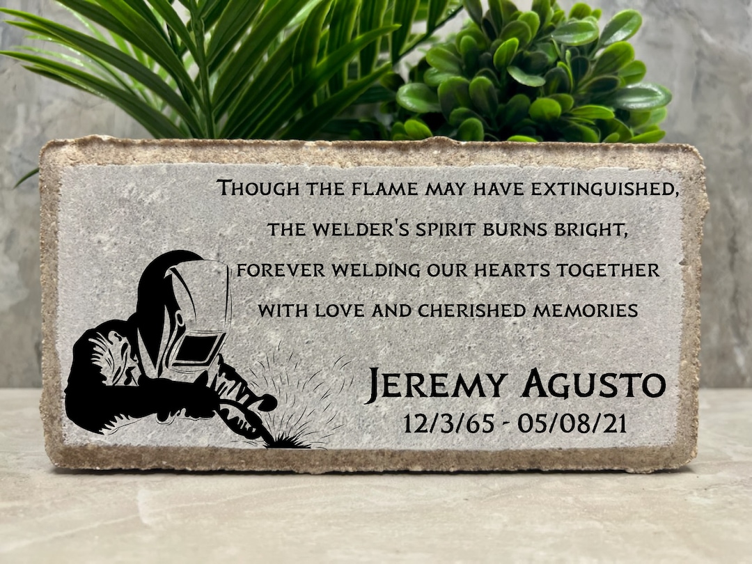 Personalized Welder Memorial Stone - in Loving Memory Plaque - Etsy