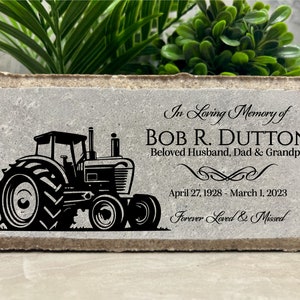 Family Loss Memorial Stone. Tractor. Farmer. Husband. Dad. Grandpa ...