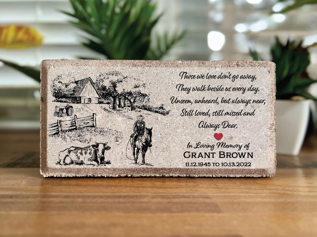 Personalized Memorial Stone: Farm Scene, Family Loss Gift - Etsy
