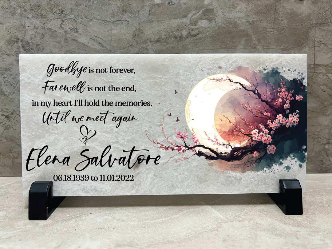 Memorial Gift, Family Loss Memorial Stone, Personalized 8x4 Marble ...