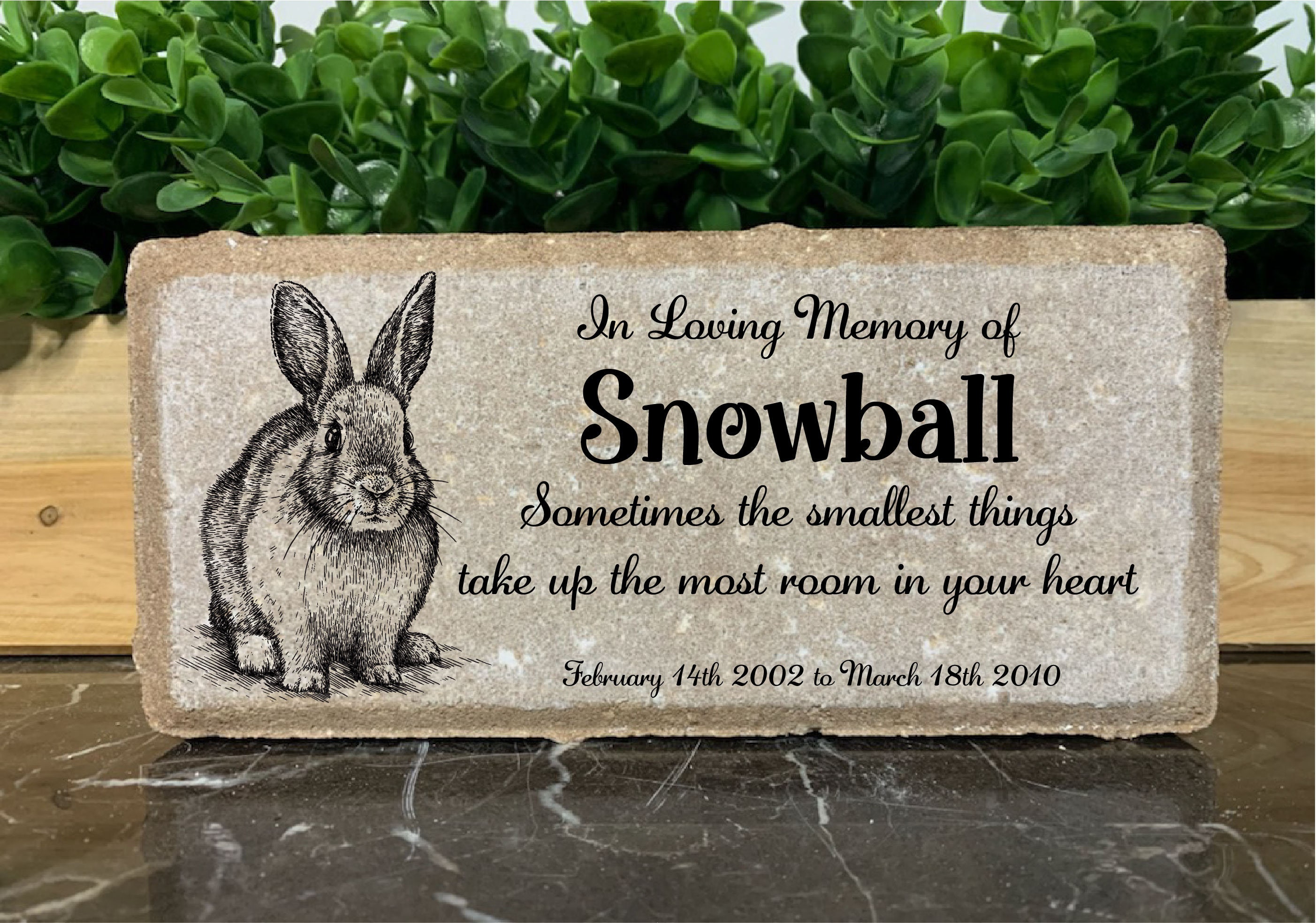 Rabbit Memorial Stone. Personalized 8x4 Stone Brick. Burial | Etsy