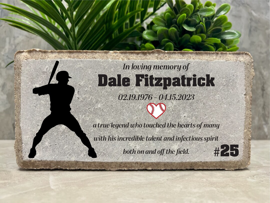 Family Loss Memorial Stone. Baseball Player. Husband. Dad. Grandpa ...