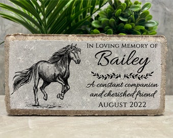 Personalized Horse Pony Memorial Stone. 8x4 Stone Brick. Burial Marker ...
