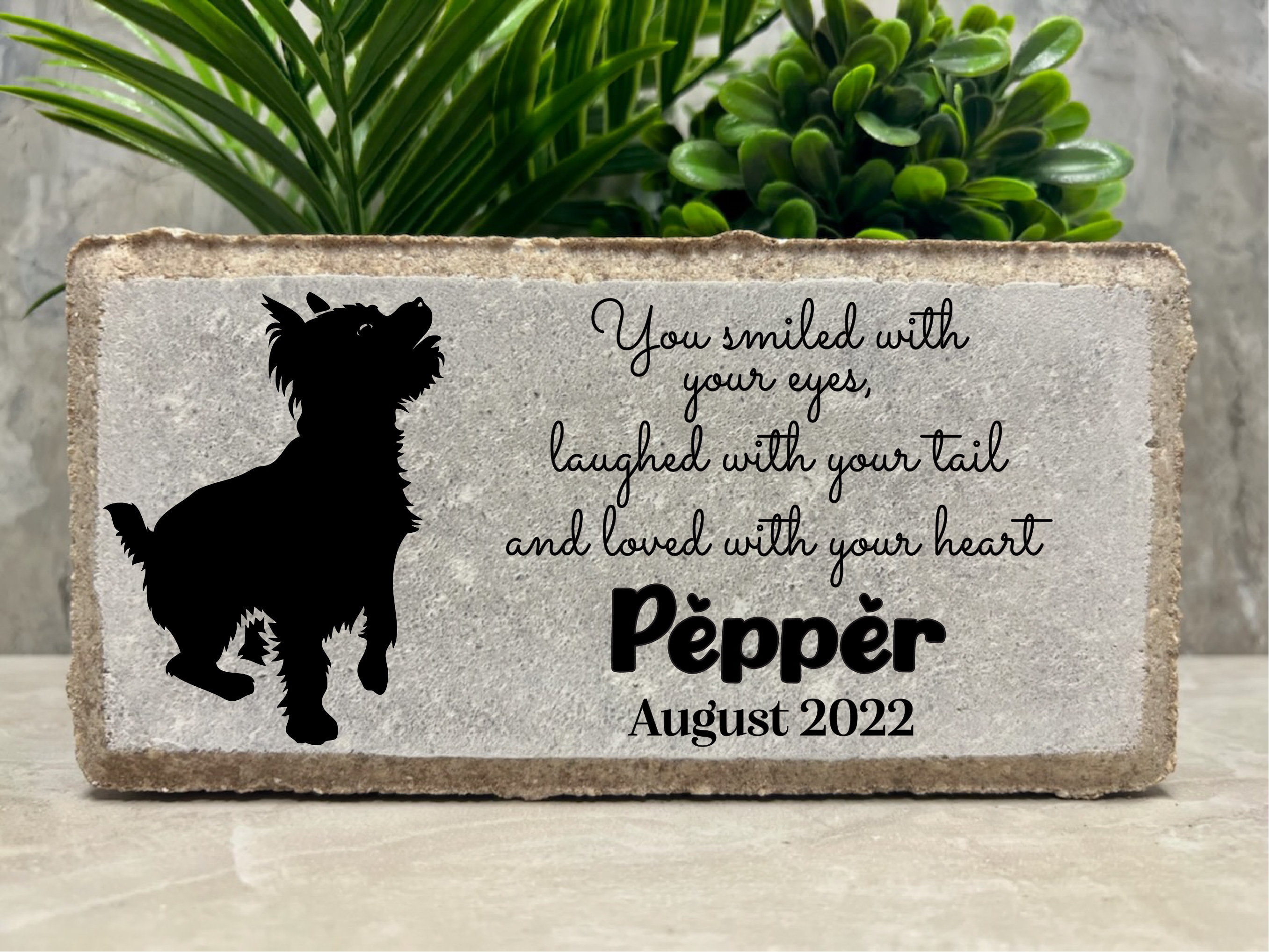 Memorial Stone. Dog Memorial. Yorkie. 8x4 Personalized Dog - Etsy