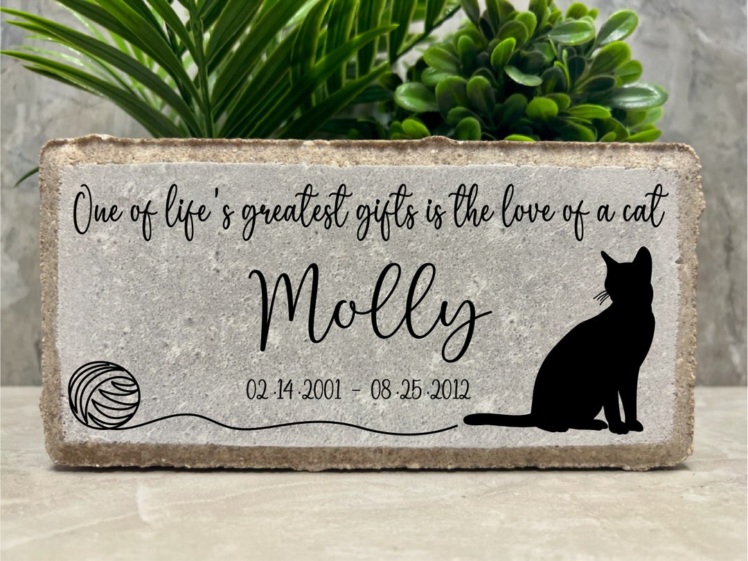 Personalized Cat Memorial Stone: 8x4 Indoor/outdoor Burial Marker - Etsy