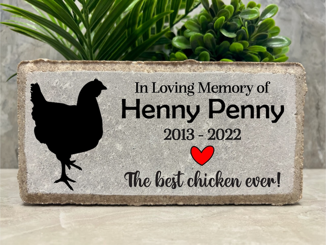 Memorial Stone. Pet Loss Memorial. Hen. 8x4 PERSONALIZED Burial Marker ...