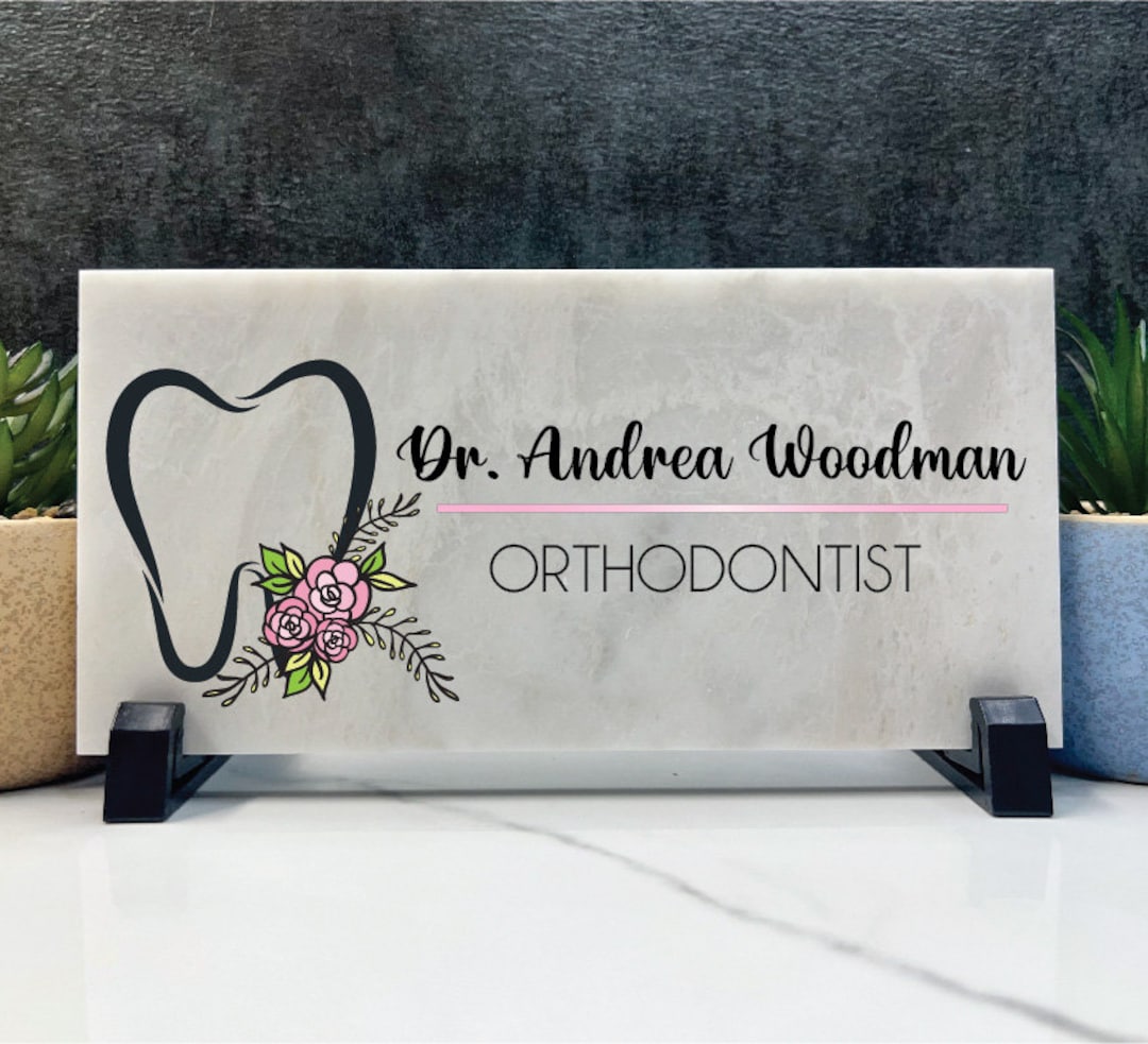 Desk Name Plate - Personalized Marble Name Sign - Custom Desktop Stone ...