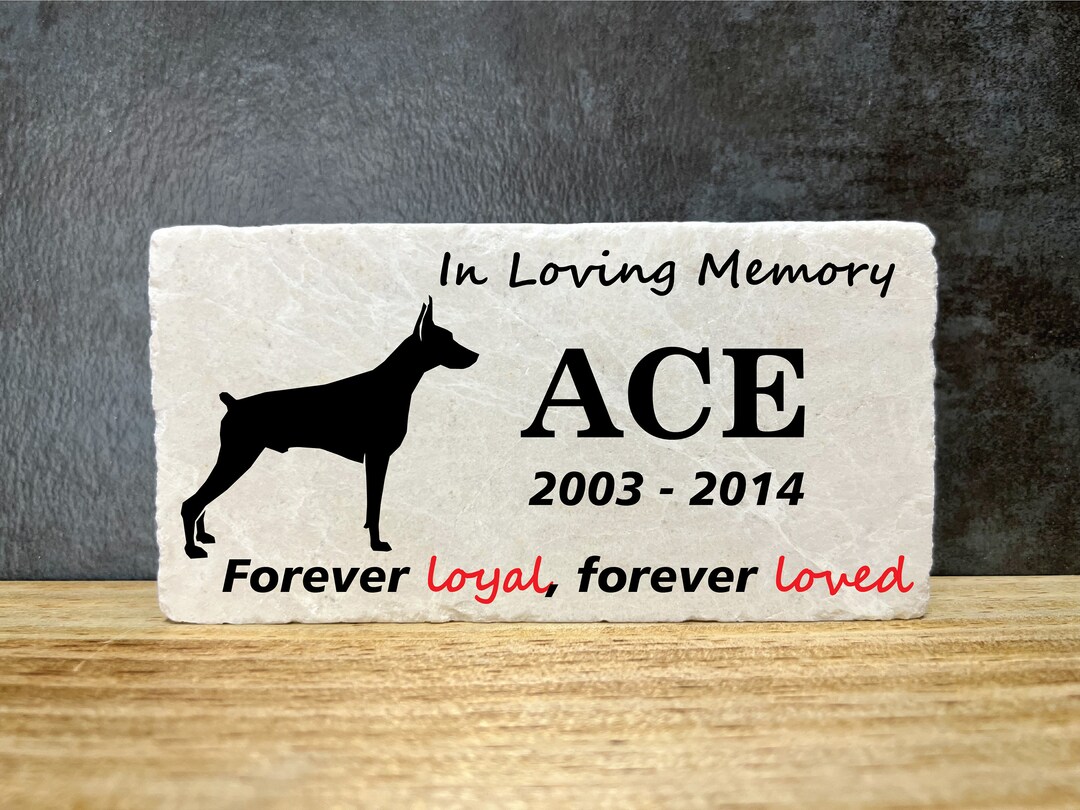 Dog Memorial Stone 3x6 Pet Doberman Memorial Stone Custom - Etsy