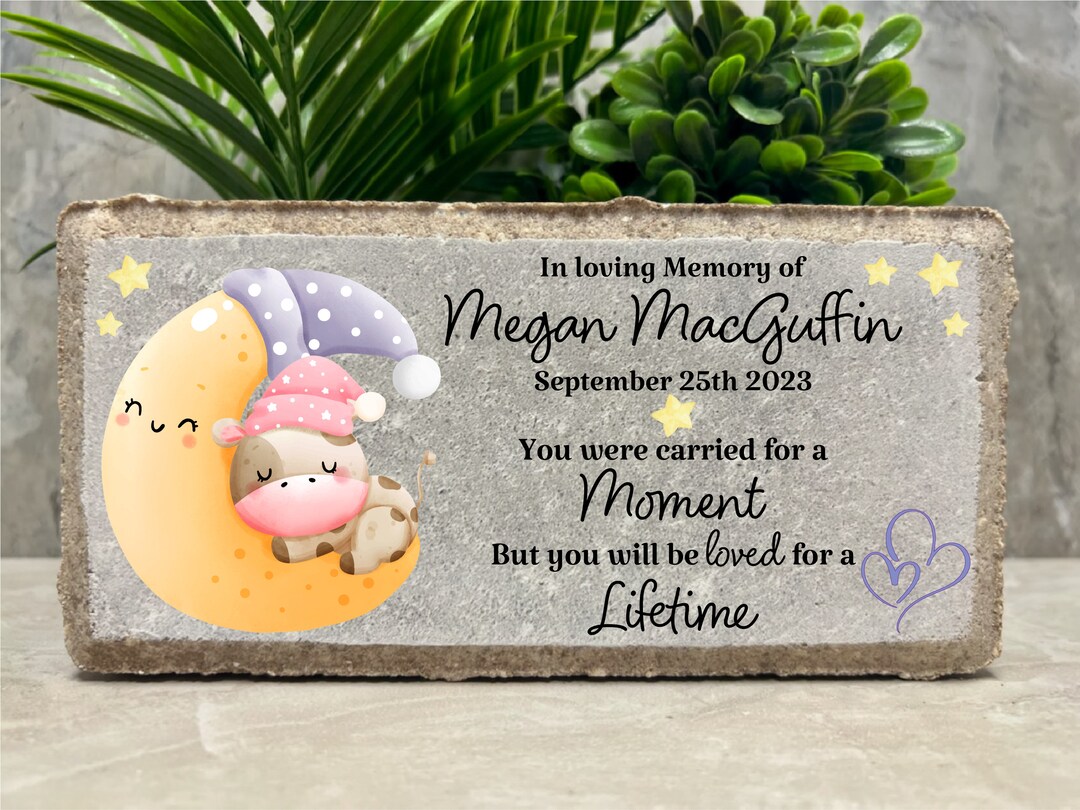 Personalized Baby Loss Memorial Stone: Tumbled Paver Burial Marker - Etsy