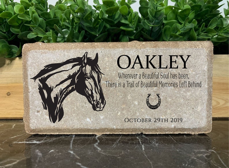 Personalized Horse Pony Memorial Stone. 8x4 Stone Brick. - Etsy