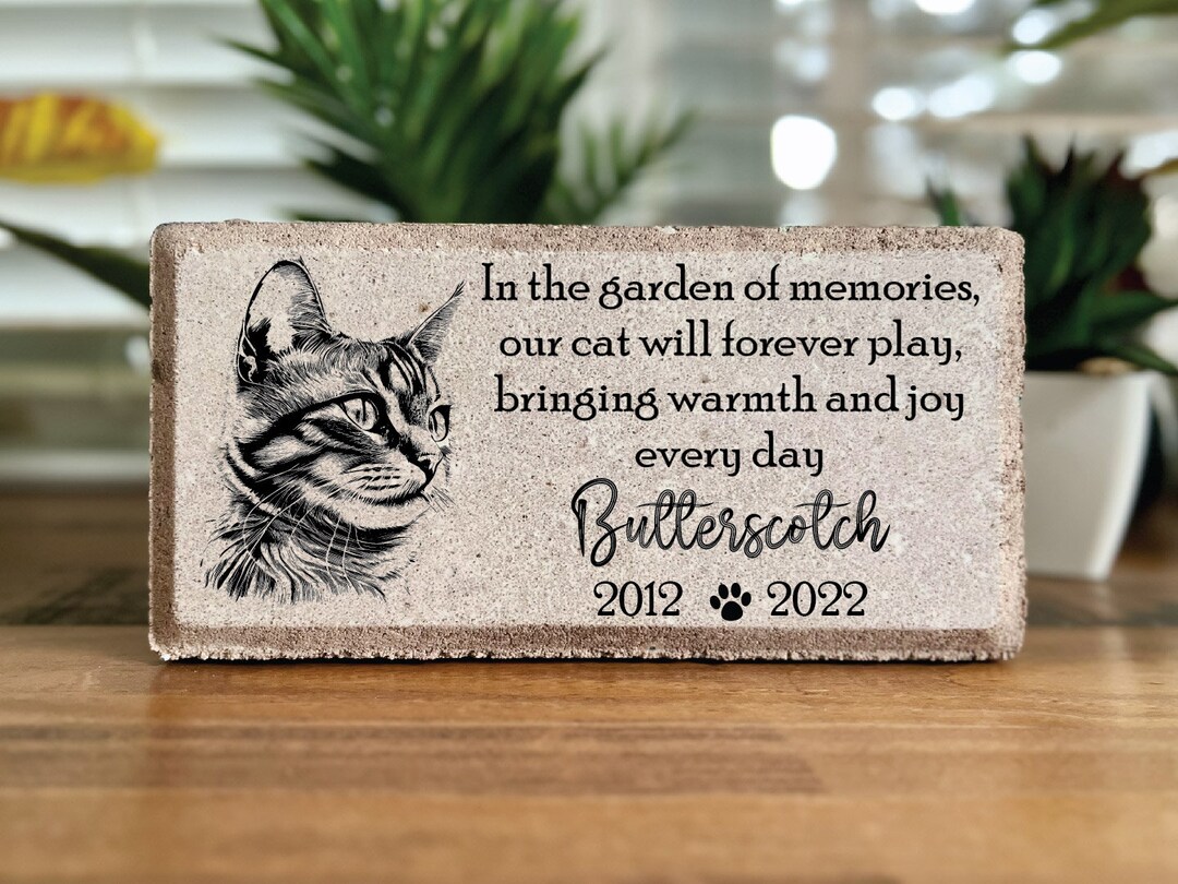 Personalized Cat Memorial Stone: Custom Engraved Pet Loss Gift (8x4) - Etsy
