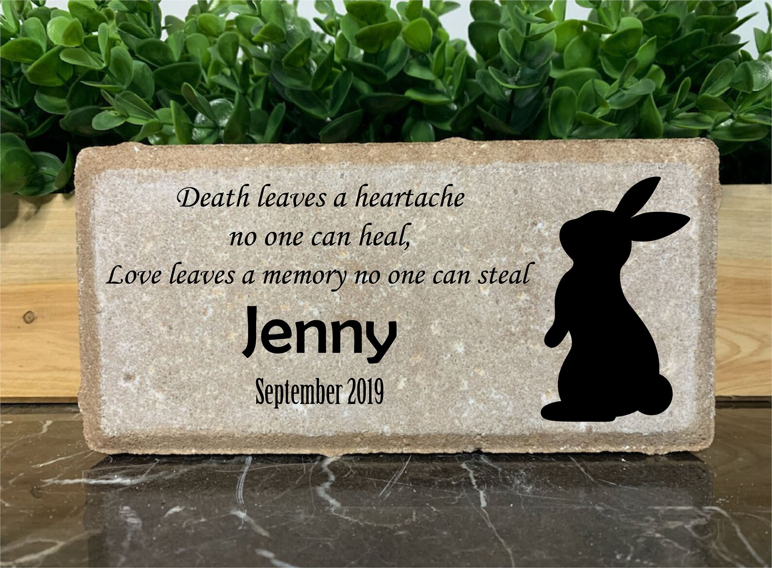 Rabbit Memorial Stone. Personalized 8x4 Stone Brick. Burial | Etsy