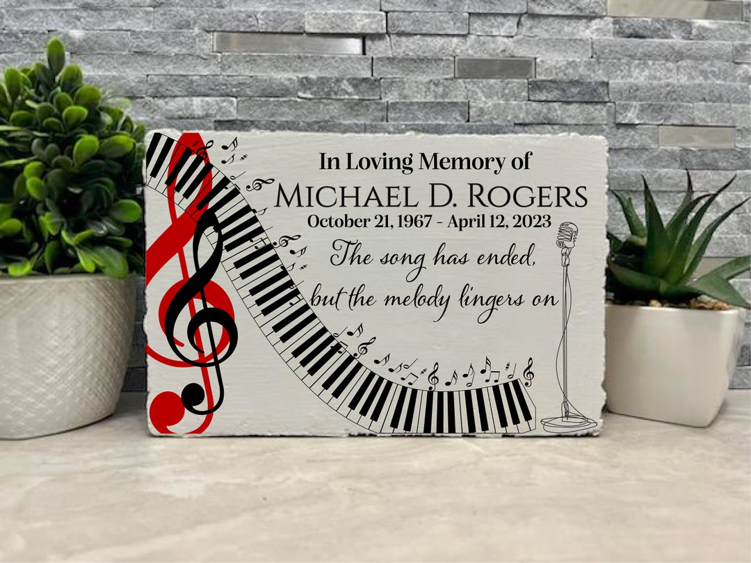 Memorial Stone. Family Loss Memorial. Musician. Music Notes ...