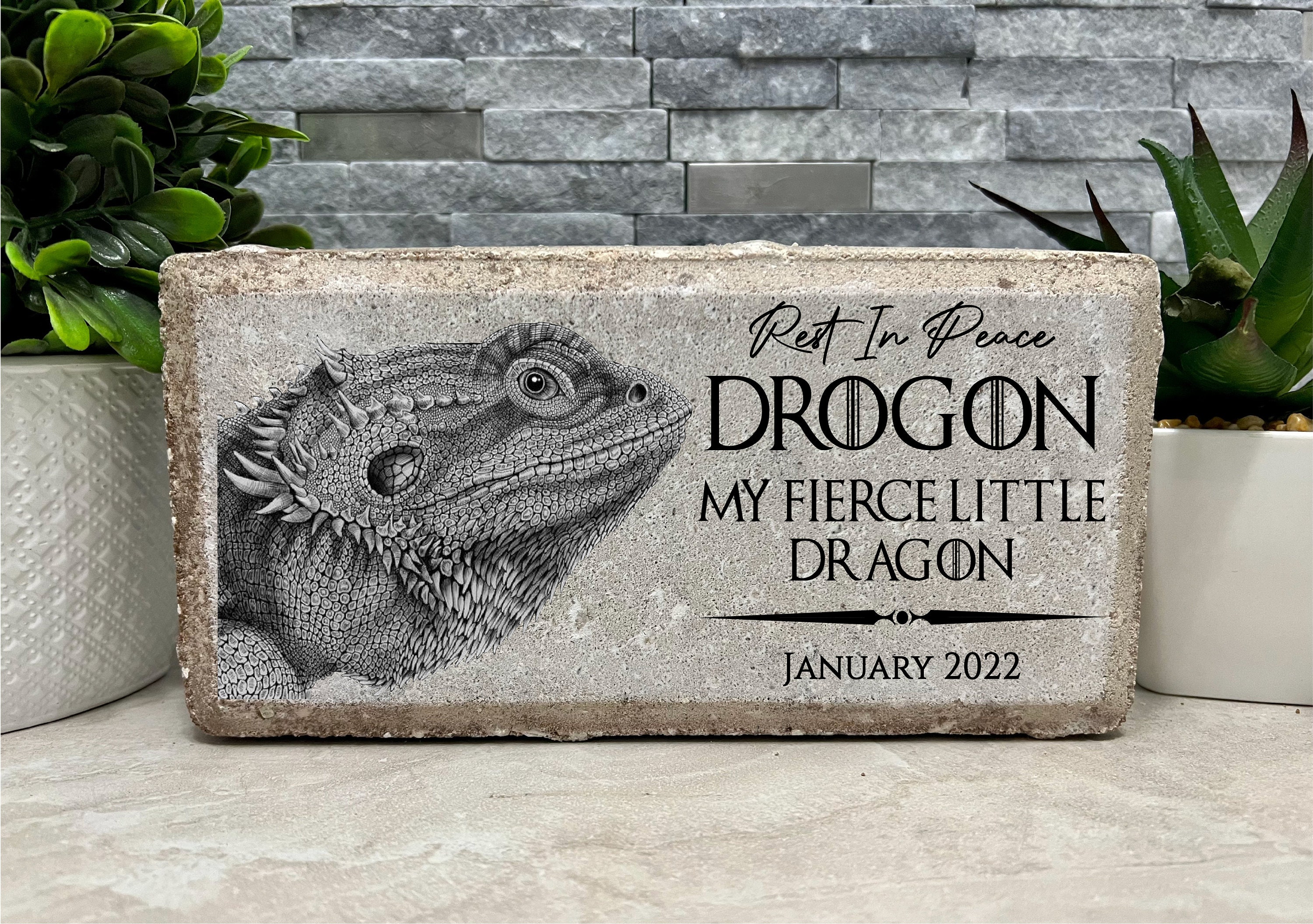 Memorial Stone. Bearded Dragon. Lizard. Iguana. 8x4 - Etsy