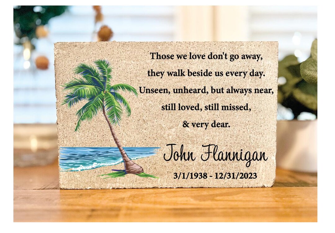 Personalized Palm Tree Memorial Stone: Beach Remembrance Paver ...