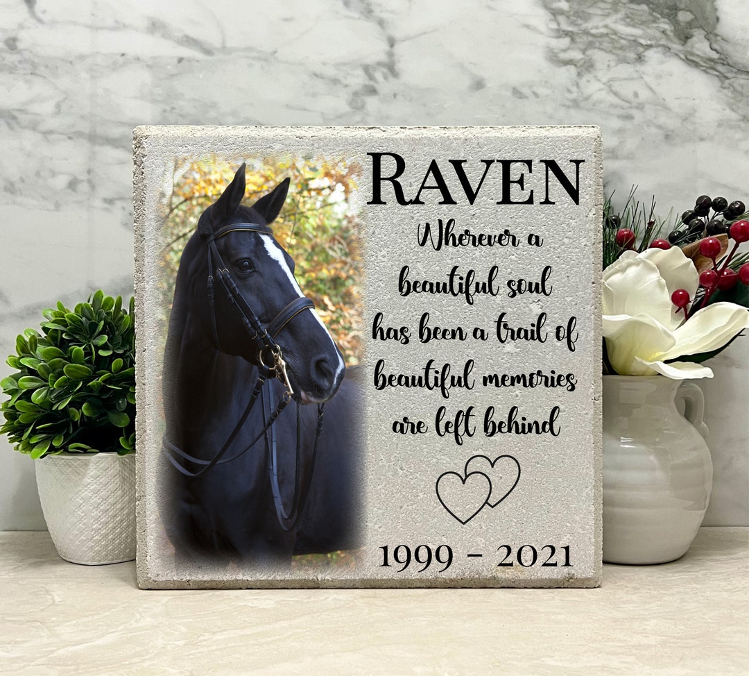 Personalized Horse Memorial Stone: 12x12 Concrete Grave Marker - Etsy