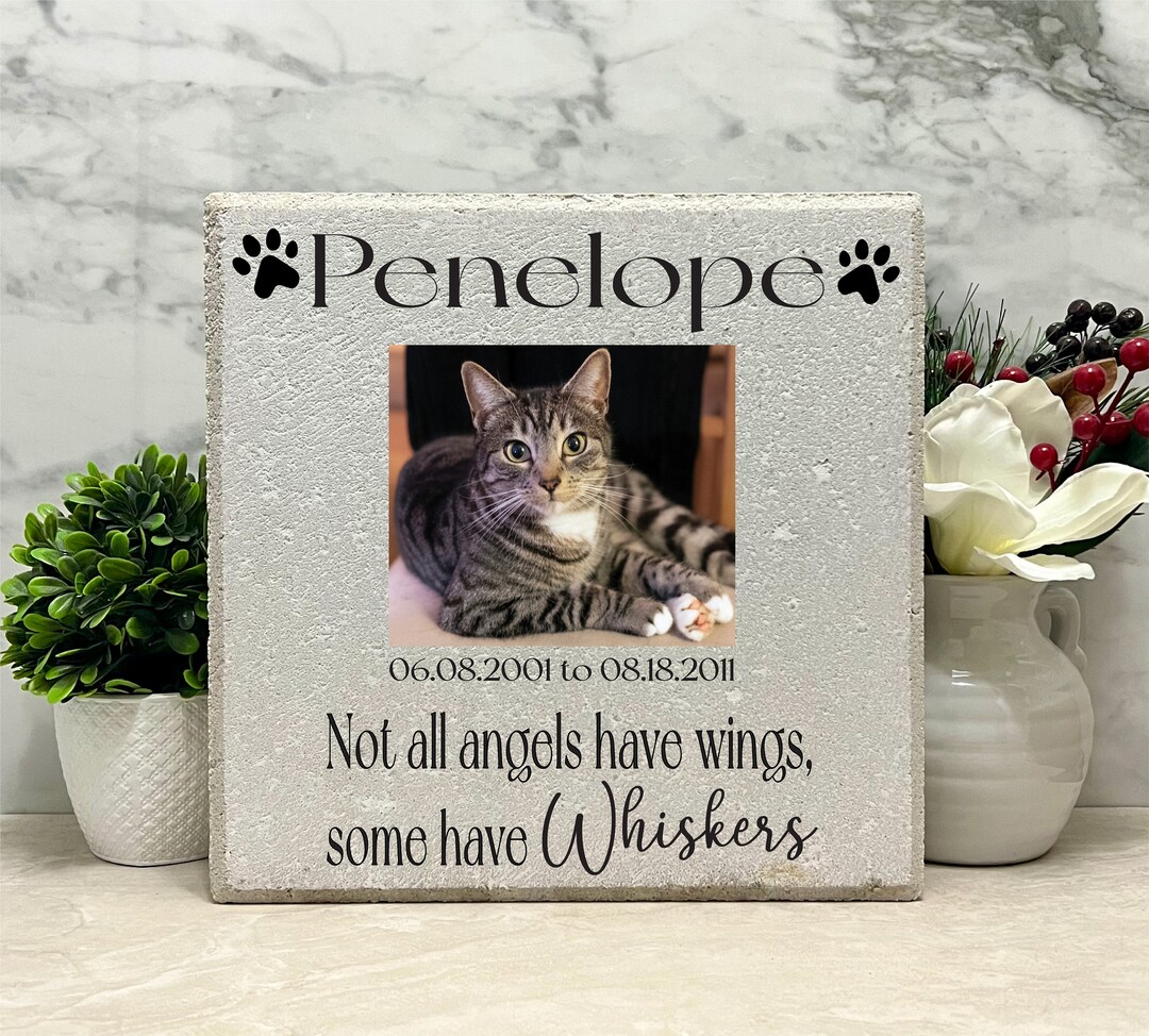 Personalized Cat Memorial Stone: 12x12 Concrete Pet Loss Sympathy Gift ...
